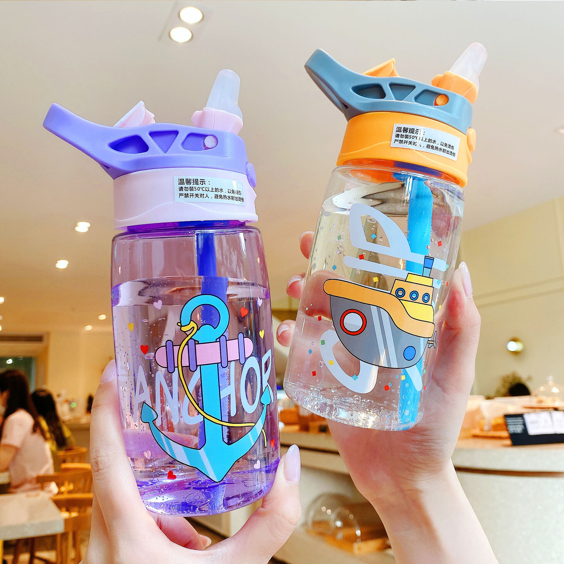 Buy Wholesale China 480ml Cute Water Cup Straw Children Water Bottle ...