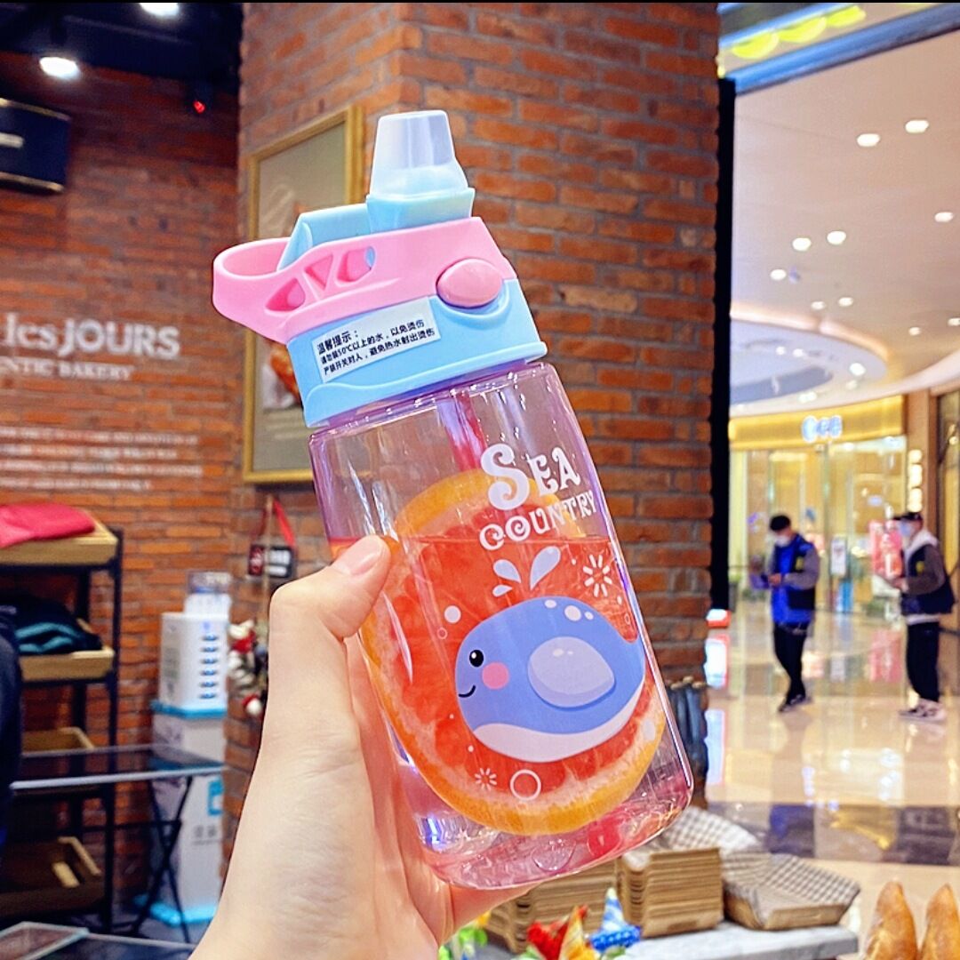 Buy Wholesale China 480ml Cute Water Cup Straw Children Water Bottle ...