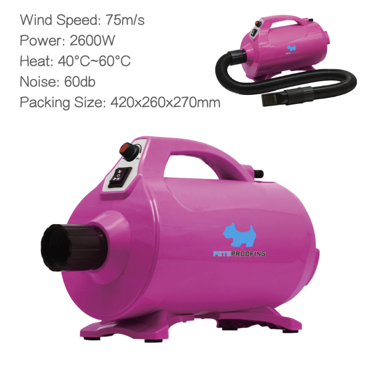 Petsproofing Pet Dog Dry Water Blower 2600 Watt Professional Dog ...