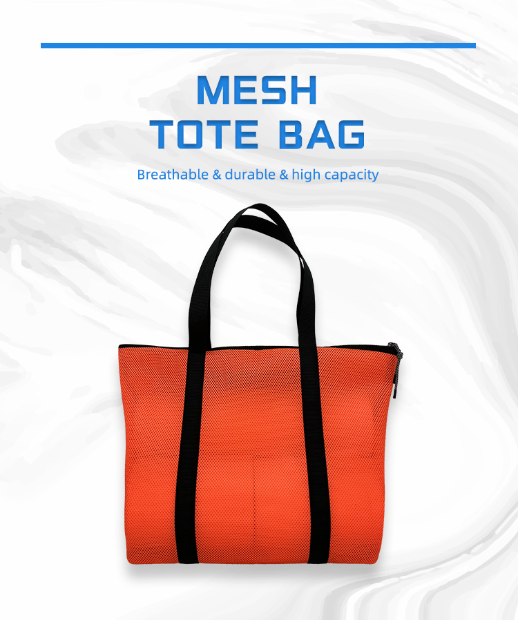 Custom Ultralight Large Personalized Beach Mesh Tote Bag Clear Beach ...