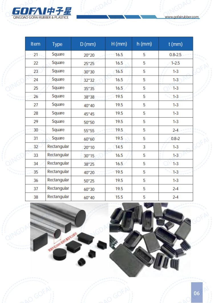 Buy Standard Quality China Wholesale Ldpe Rectangular Oval Plastic Square Plugs End Cap For ...