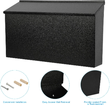 Steel Hanging Metal Mailbox Modern Post Box Package Parcel Drop Box For ...