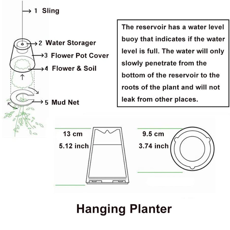 Lnverted Plastic Home Upside Down Planter Sky Pot Office Garden ...