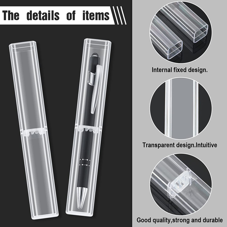 Plastic Clear Acrylic Pen Case Gift Empty Pencil Boxes Pvc Pen Storage ...