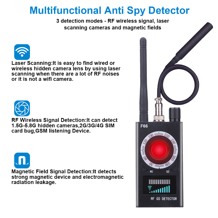 Anti Spy Wireless Rf Signal Detector Bug Gsm Gps Tracker Hidden Spy ...