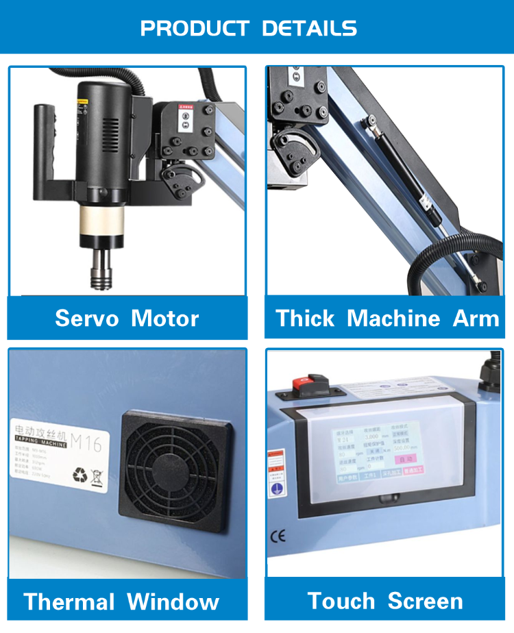 Wholesale M6-m36 Fully Automatic Long Arm Hand Electric Tapping Machine For Metalworking ...