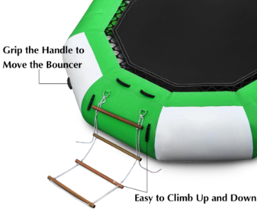 Round Water Floating Island 8ft 10ft 13ft Air Pvc Inflatable Trampoline ...