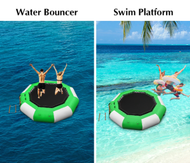Round Water Floating Island 8ft 10ft 13ft Air Pvc Inflatable Trampoline ...