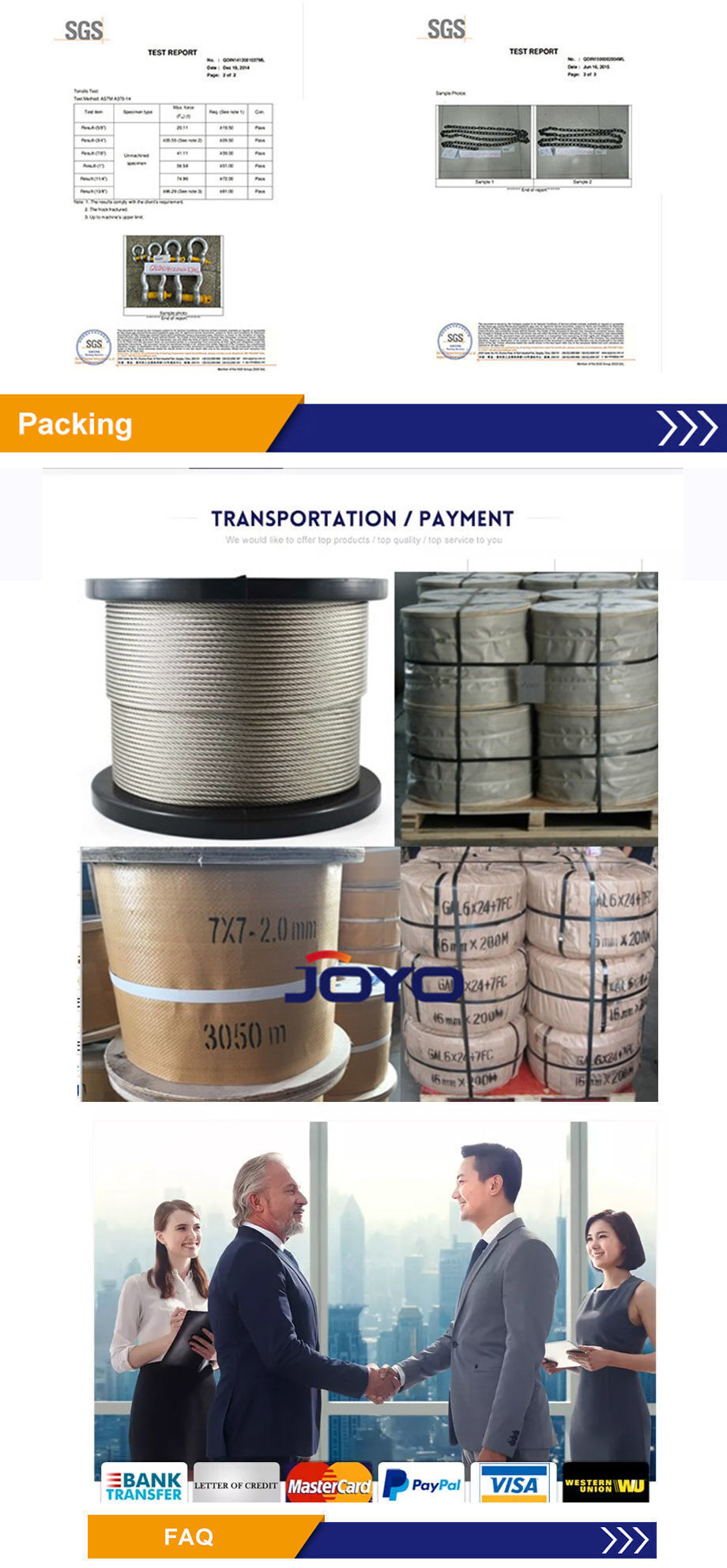 Buy Wholesale China Steel Wire Rope, 6x36sw+fc Wire Rope Line Contacted ...