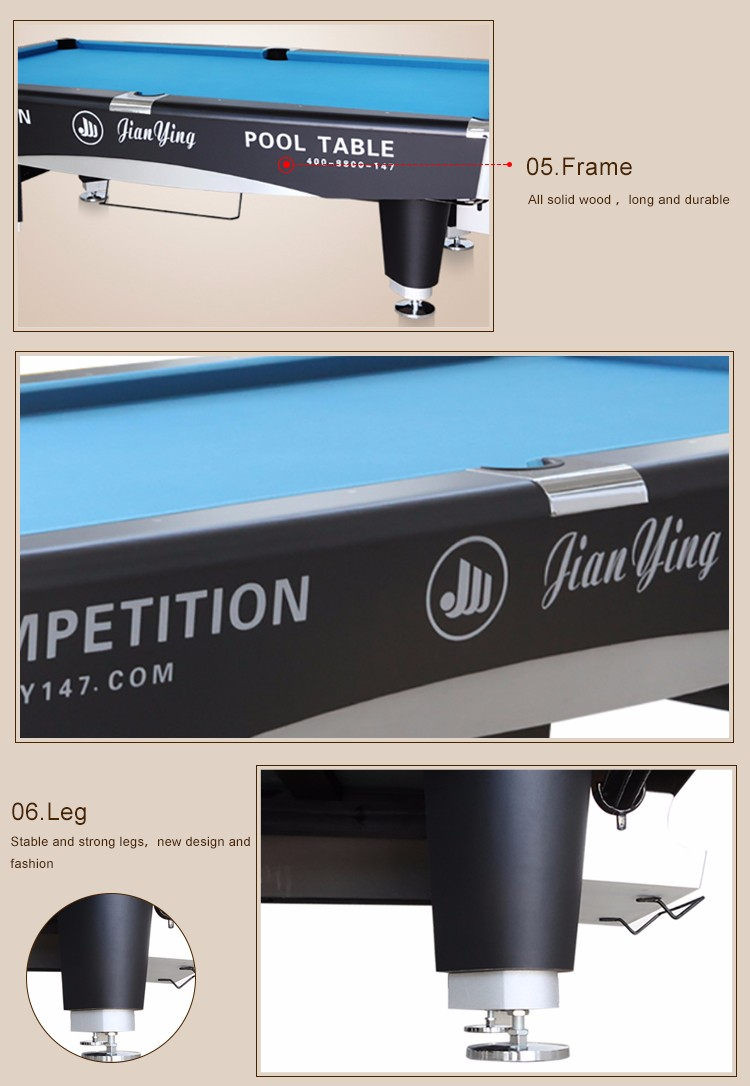 Imported Wood Cushion Jianying Luxury Super 9ft Pool Table For Custom ...