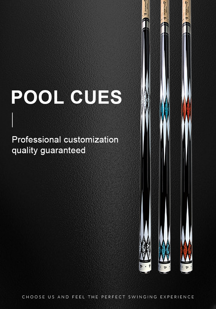 Economic Decal Design Maple Wood 13mm Pool Cue Sticks Colorful American ...