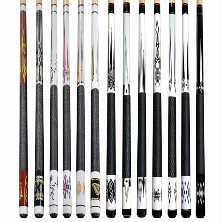 Economic Decal Design Maple Wood 13mm Pool Cue Sticks Colorful American ...