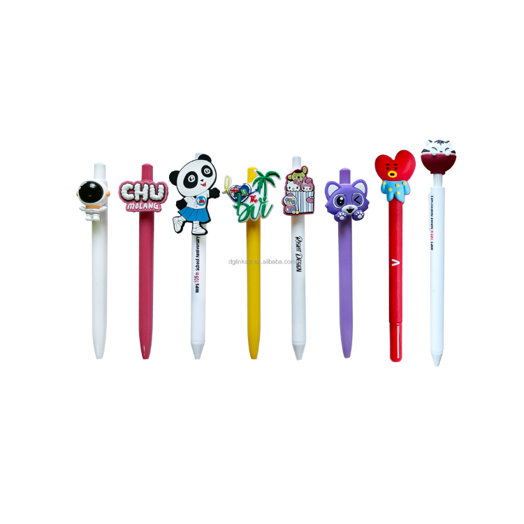 Wholesale Custom Silicone 3d Character Pen Cap Rubber Pvc Ball Pen With ...