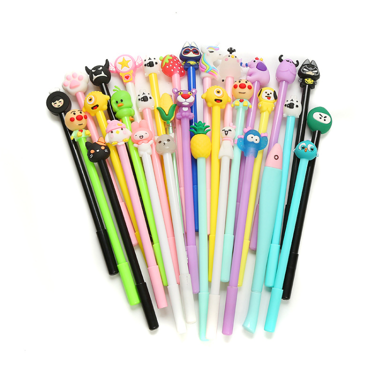 Wholesale Custom Silicone 3d Character Pen Cap Rubber Pvc Ball Pen With ...