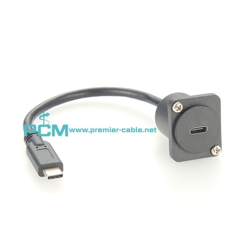 Buy Wholesale China D Serial Usb3.1 Type C Male To Female Panel Mount ...