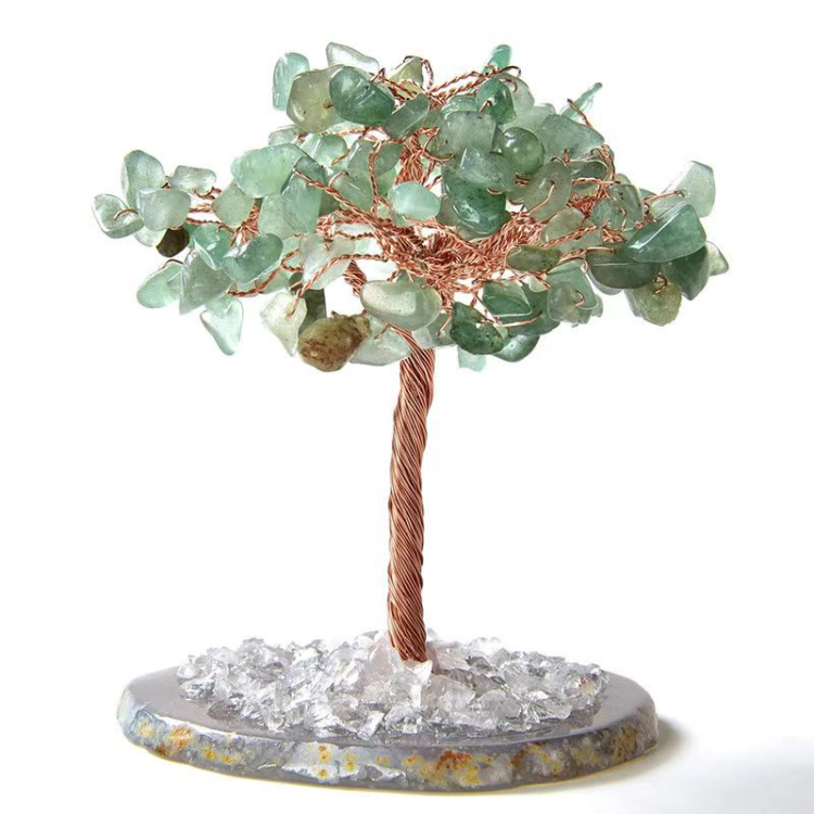 Natural Stone Crystal Tree Of Life Hand Made Lucky Crystal Fortune Tree ...