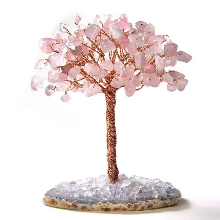 Natural Stone Crystal Tree Of Life Hand Made Lucky Crystal Fortune Tree ...
