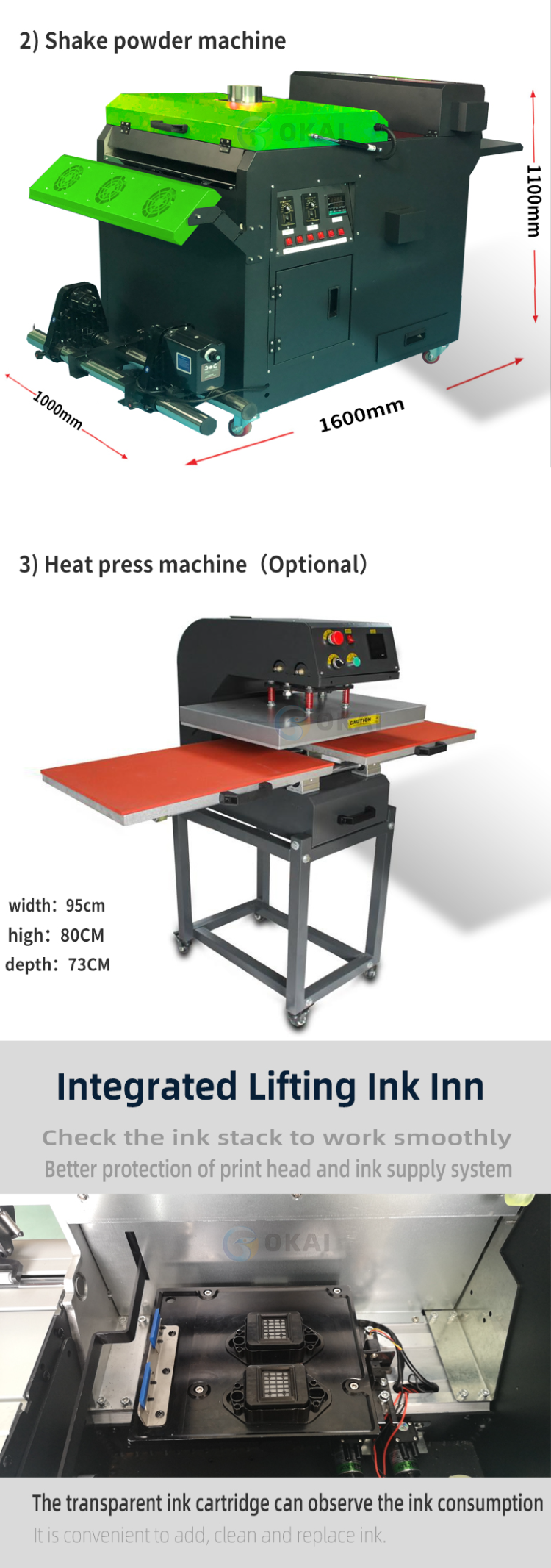 Okai Dtf Printer I3200 Digital Transfer Film Heat Pet Film Dtf Printer Printing Machine Dtf ...