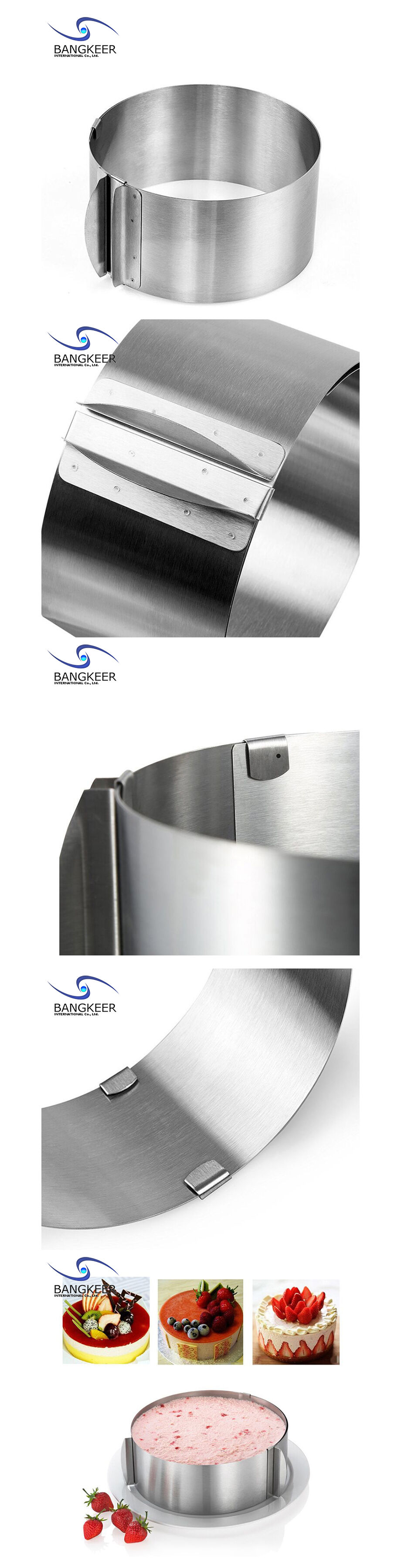 Stainless Steel Adjustable Round Bread Cake Decorating Mousse Ring ...