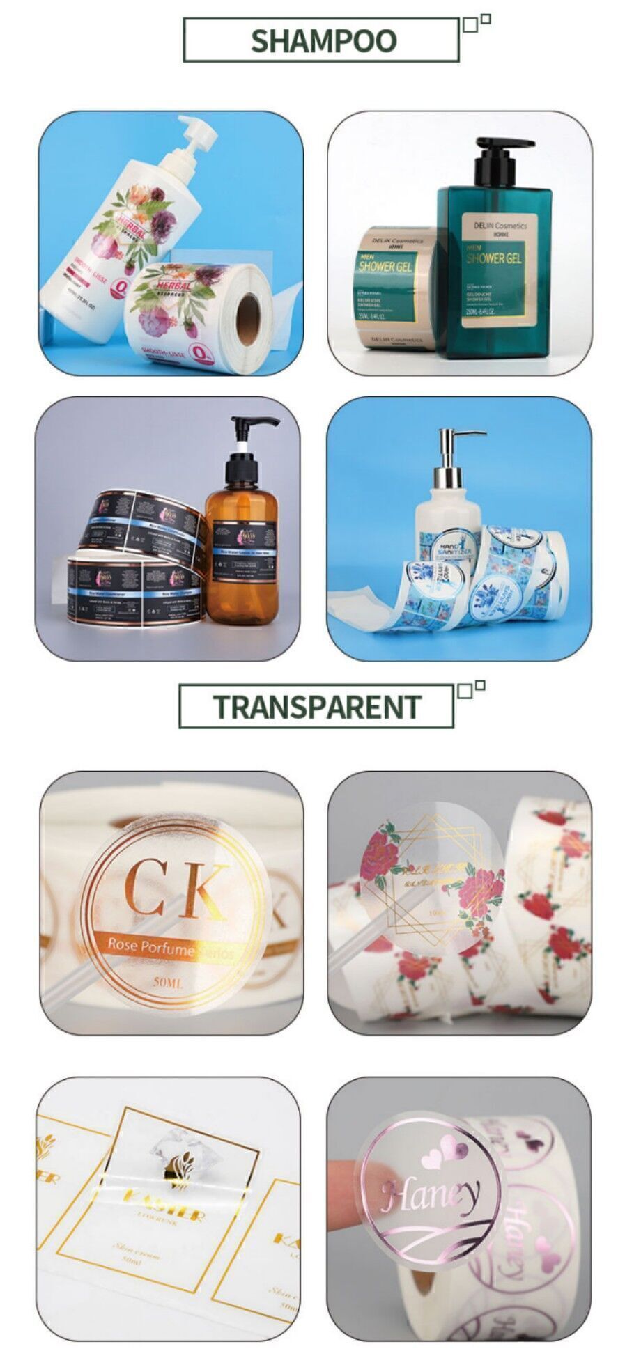 Andeli Product Bottle Label Printing Custom Adhesive Sticker Roll ...