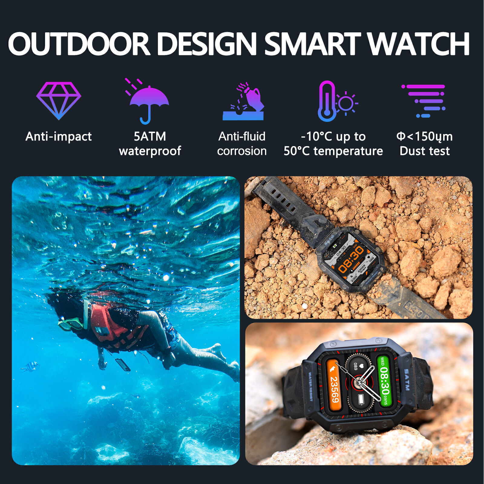 Buy Wholesale China R&d Alarm Clock Outdoor Sports Smart Watch Reloj ...