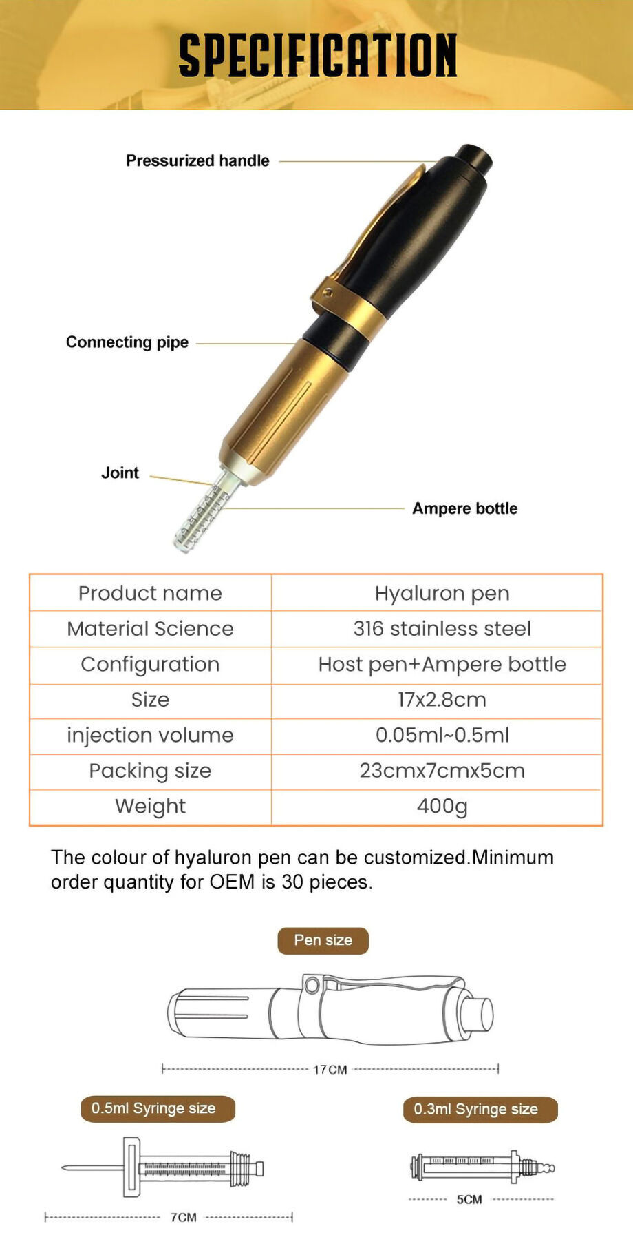 Buy Wholesale China 0.3ml+0.5ml Free Needle Injection Pen For Ha ...