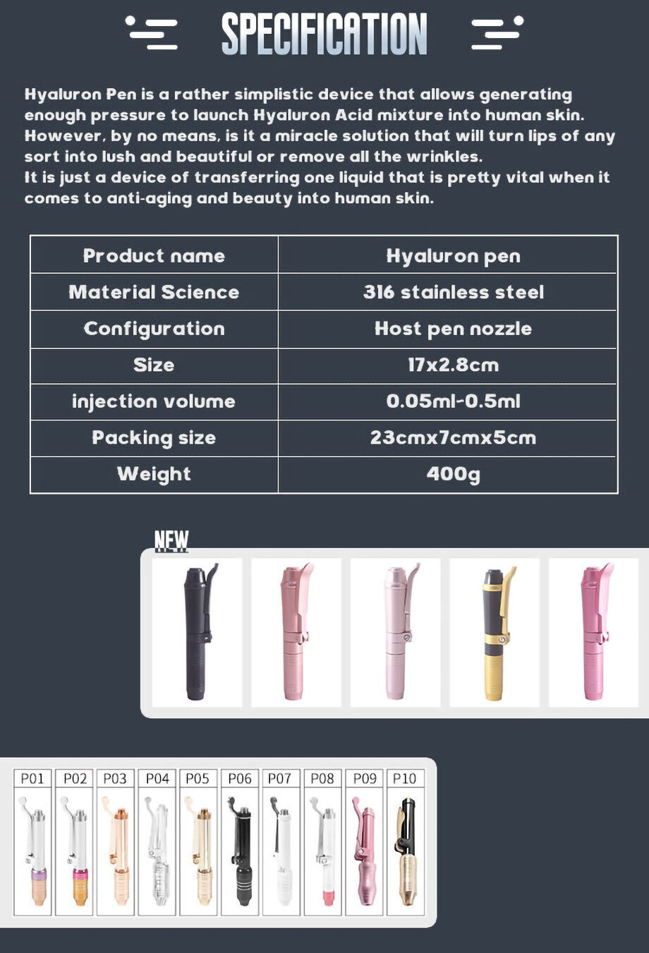 Buy Wholesale China New Black Ha Pen No Needle Injection & Hyaluron ...