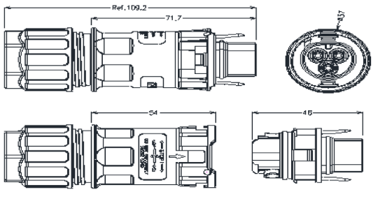 Buy Wholesale China Pv Ac 3 Pin Inverter Connector 500vac Panel Female ...