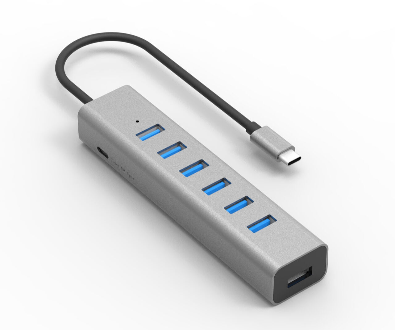 Metal Usb-c Charging Metal Hub 7 Port, 5 Gbps, With Type C Power Input ...