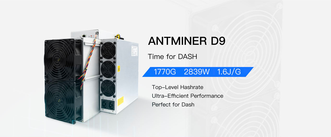 Buy Wholesale China Bitmain Antminer D9 Dash Miner X11 Algo 1770 Gh/s With Psu Server Stock ...