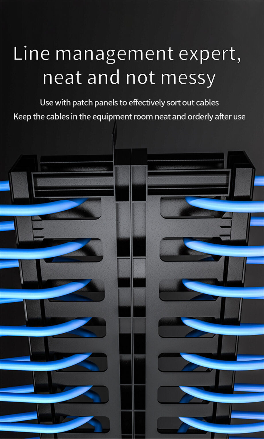 Plastic Rack Mount 1u 24 Port Cable Manager Cat6 Rj45 Ethernet Cable ...