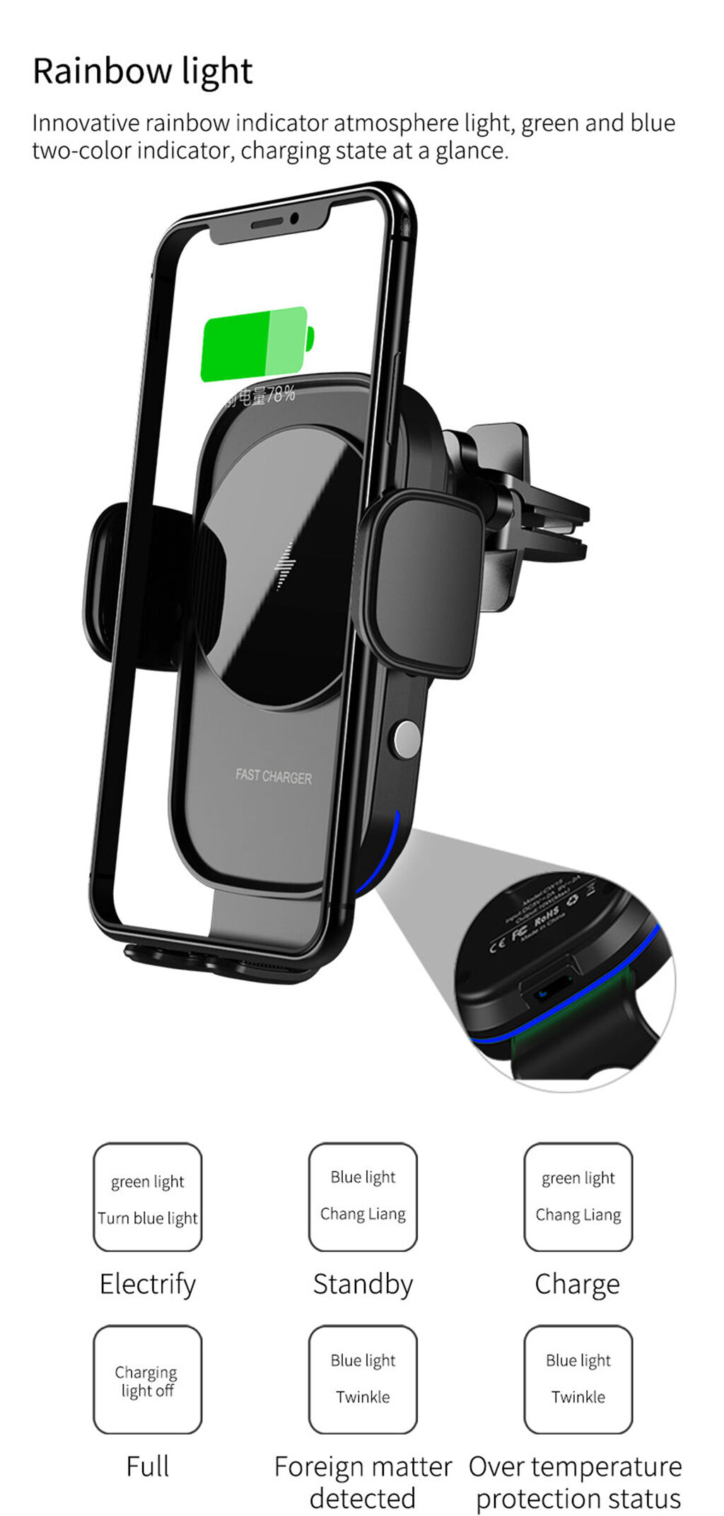 Buy Wholesale China Auto-clamp 15w Wireless Car Charger Car Mount Clamp ...