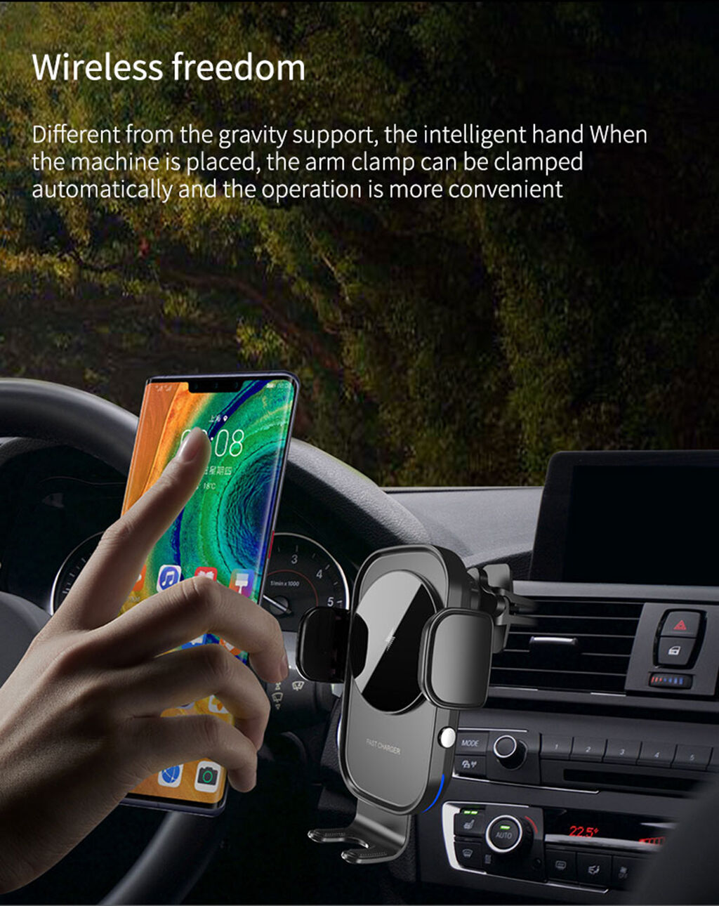 Buy Wholesale China Auto-clamp 15w Wireless Car Charger Car Mount Clamp ...