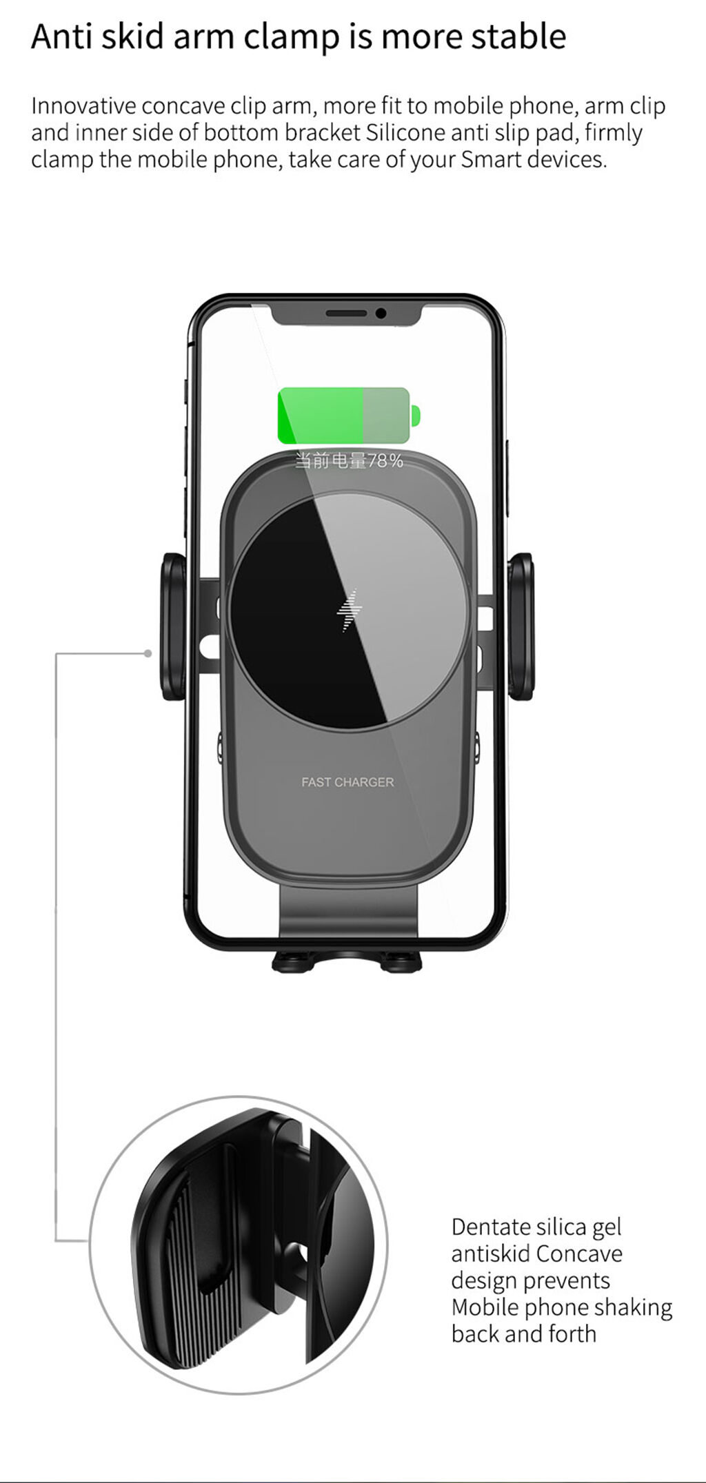 Buy Wholesale China Auto-clamp 15w Wireless Car Charger Car Mount Clamp ...