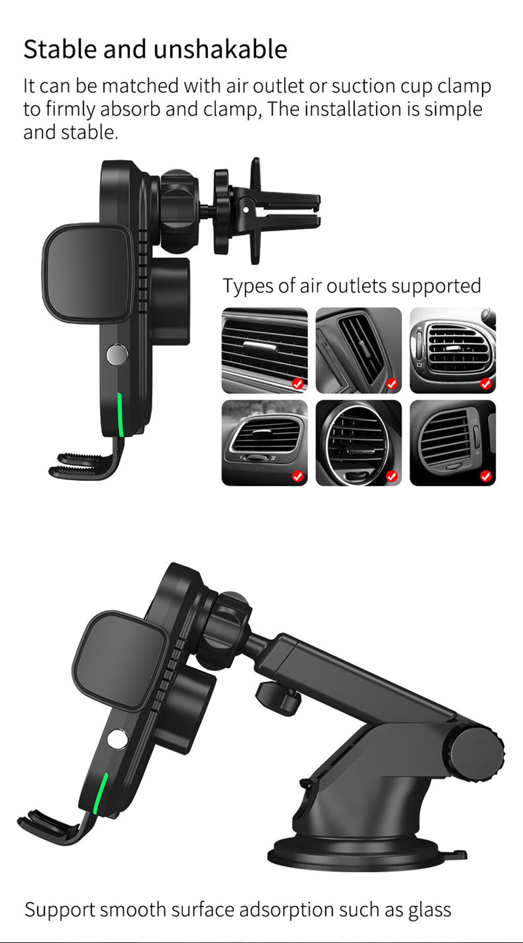 Buy Wholesale China Auto-clamp 15w Wireless Car Charger Car Mount Clamp ...