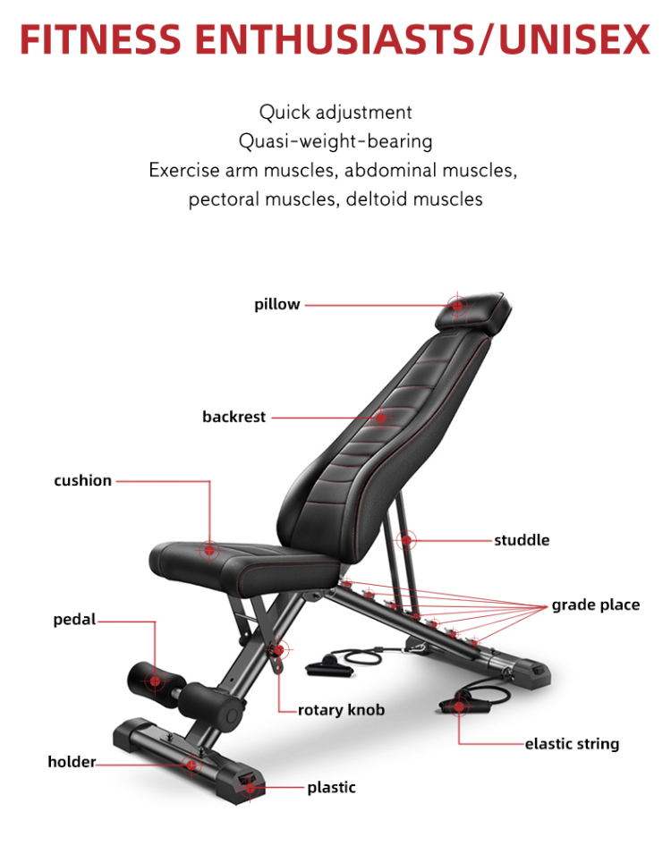 Home Multi Fitness Workout Foldable Adjustable Gym Equipment Weight ...