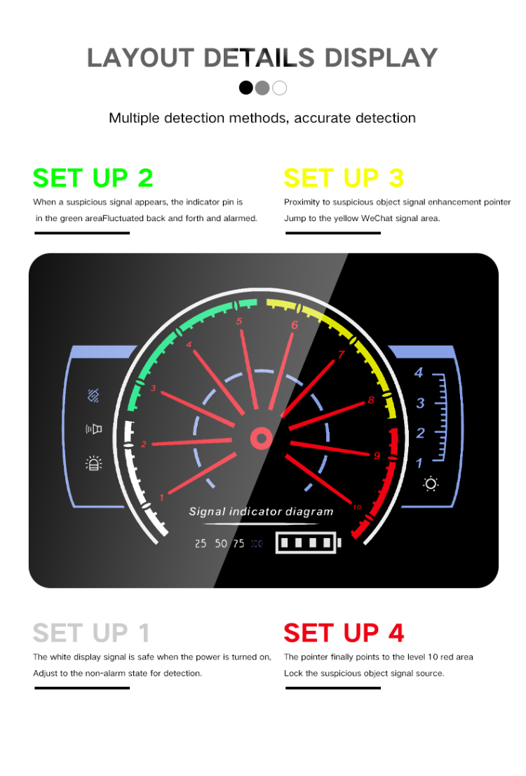 2022 Newest Anti Spy Wired And Wireless Hidden Camera Detector Rf Signal Bug Gps Signal Detector ...