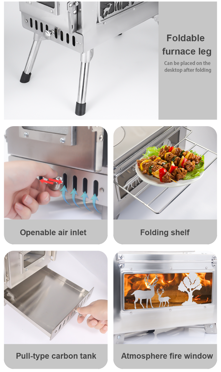 Smokeless Fire Pit With Stand Portable Stainless Steel Bonfire Stove ...