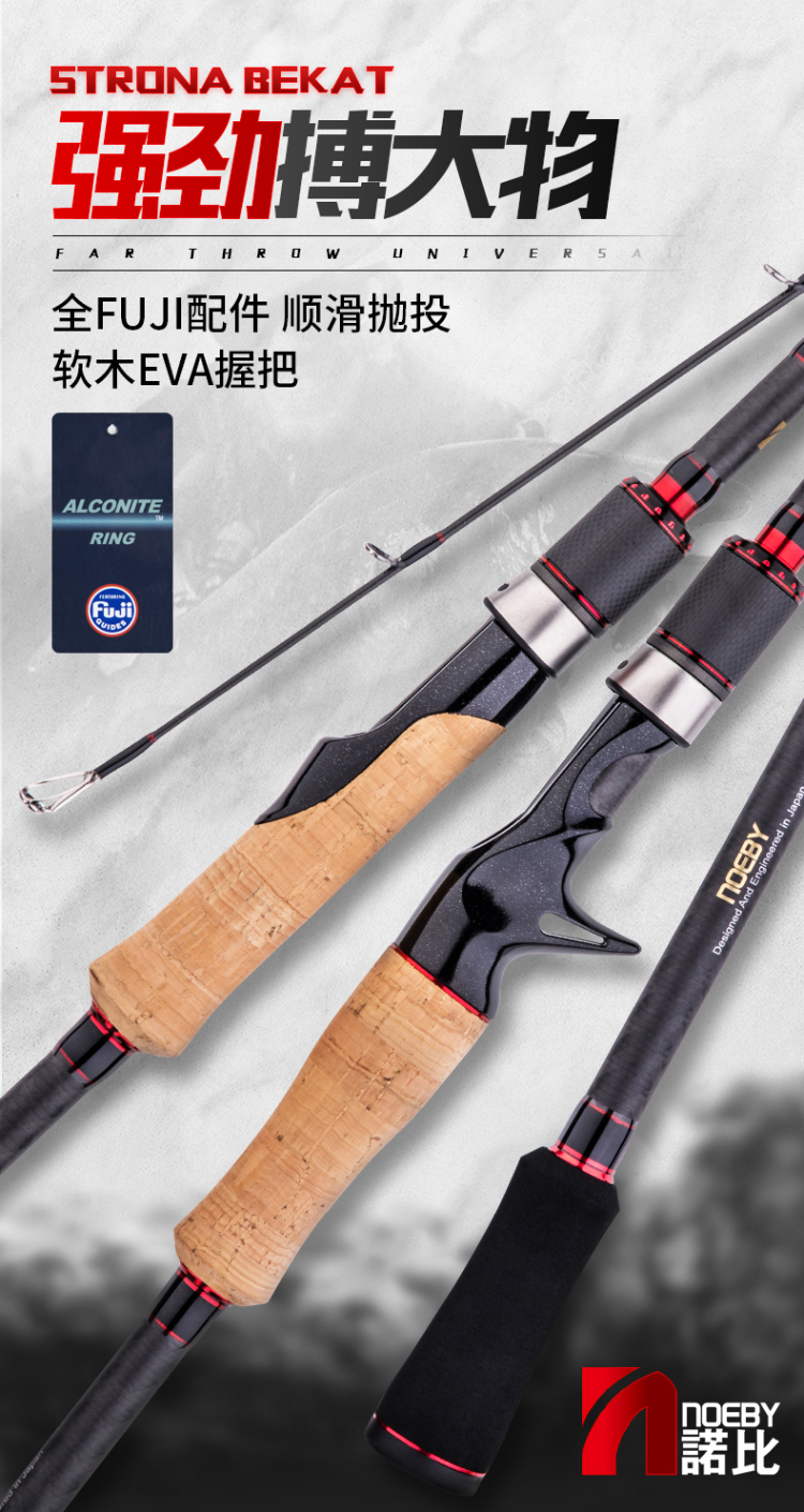Noeby All Good Pro 7' 8' Fishing Rods With Spinning Reel Carbon Rod ...