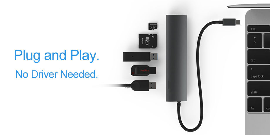 Buy Wholesale China Usb Hub 5 In 1 Usb C Aluminum Shell Multi Ports Hub ...