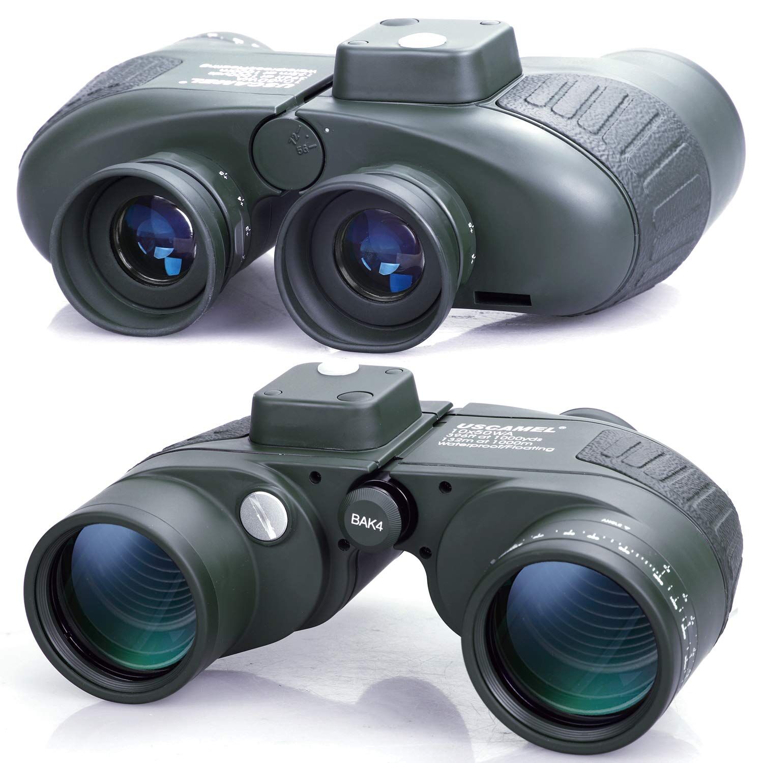 10x50 Marine Binoculars For Adults With Rangefinder Compass Telescopes ...