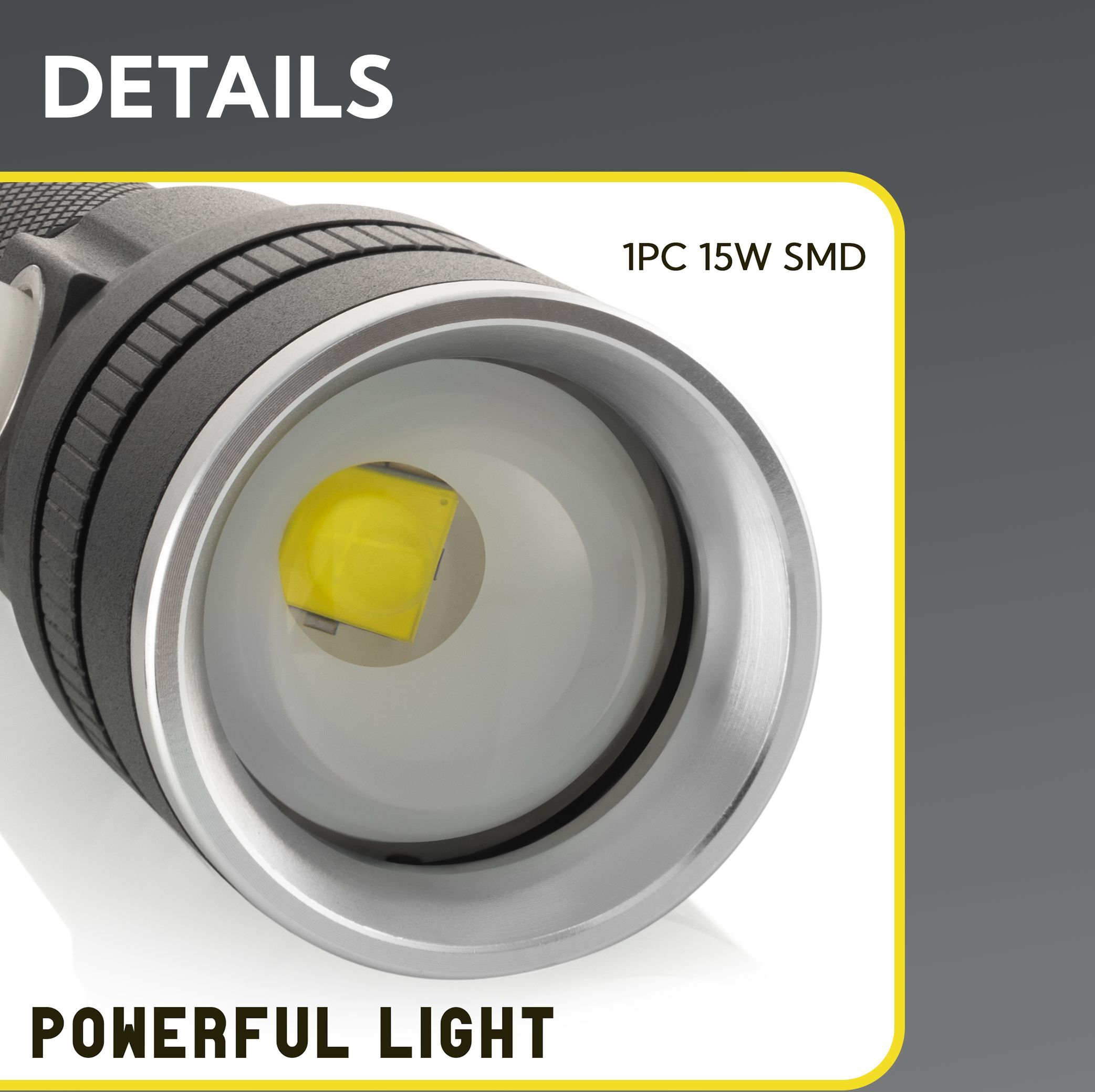 Buy Wholesale China Ip46 Waterproof Flashlight With 15w Smd 800lm ...