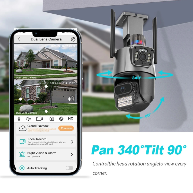 8mp Wifi Ip Camera Two Screen Color Night Vision Auto Tracking Two-way ...