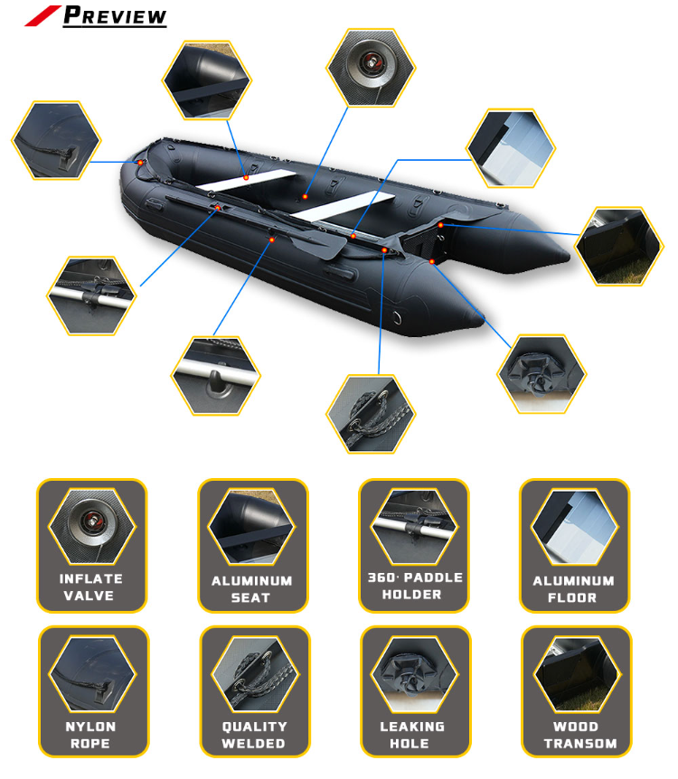 Buy Wholesale China Aluminum Floor Rib Inflatable Rescue Boat Rigid ...