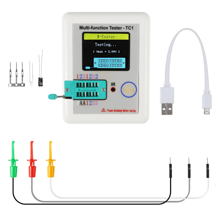 Lcr-tc1 Multi-functional Lcr-tc Meter Transistor Tester For Diode ...
