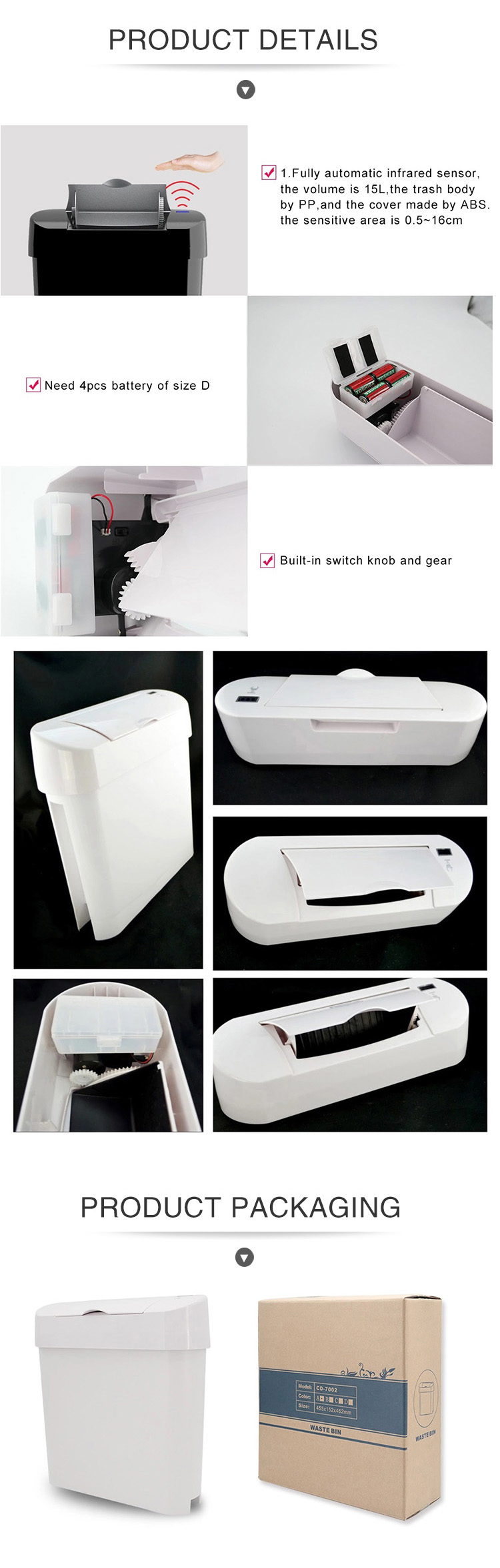 Wholesale Lady Bin Sanitary Plastic Automatic Waste Bin Hotel Room ...