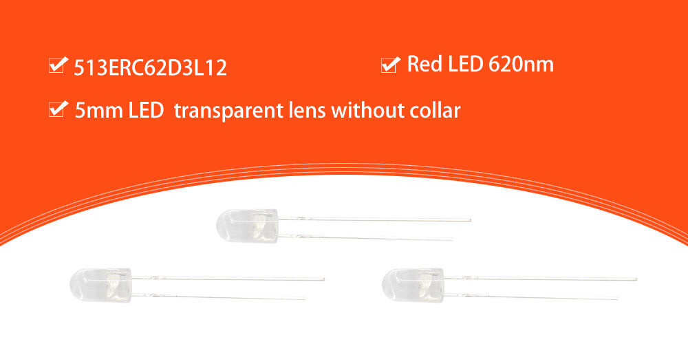 Buy Wholesale China Wholesale Super Bright 5mm Red Led Without Edges 620nm Clear Lens For Led ...