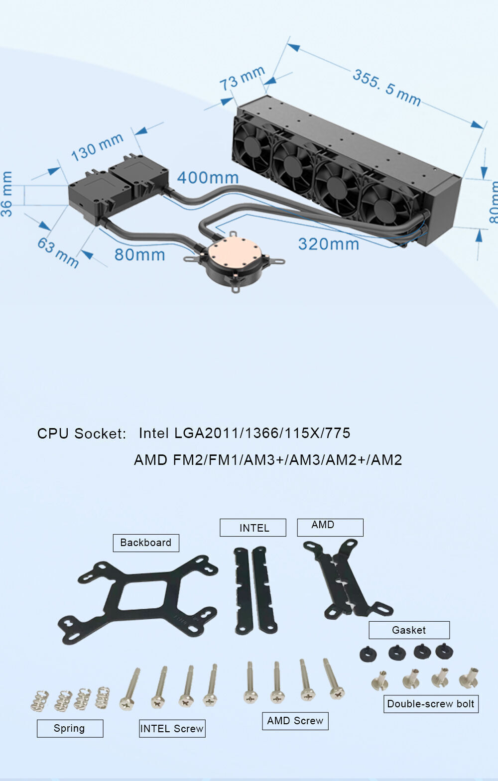 Buy Wholesale China Lga 4189 Lga 3647 Amd Sp3 Air-cooled Radiator Video ...