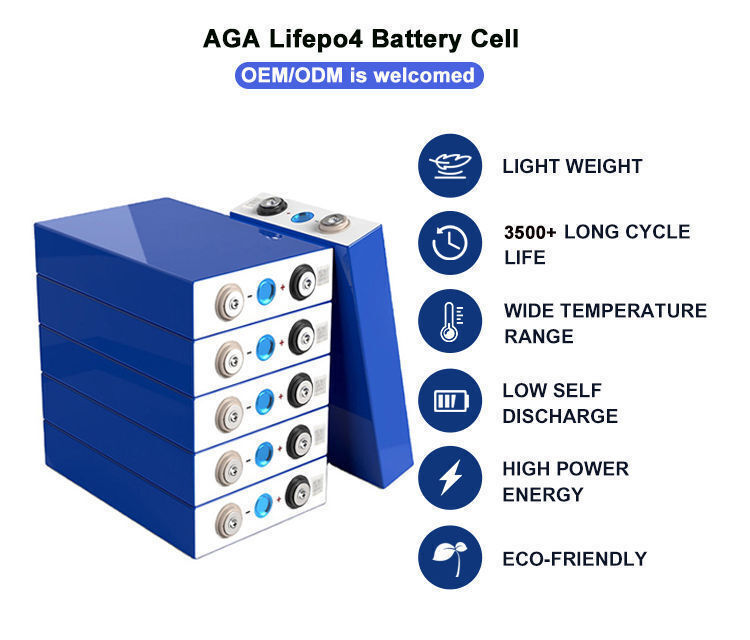 Aga Rechargeable 3.2v 280ah Prismatic Lithium Iron Phosphate Solar ...
