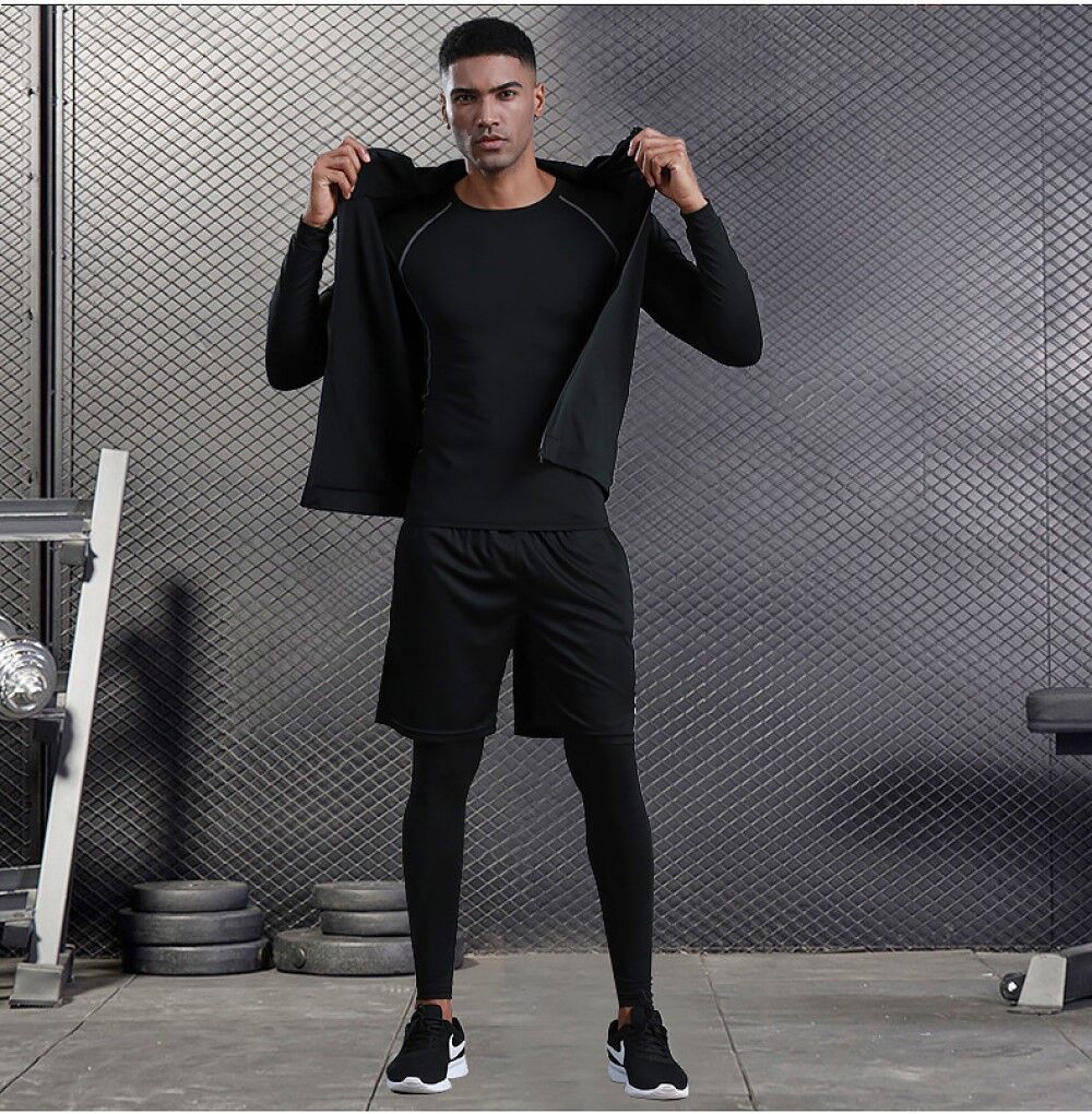 Buy Wholesale China Fitness Suit Men's Quick-drying Gym Exercise Tights ...